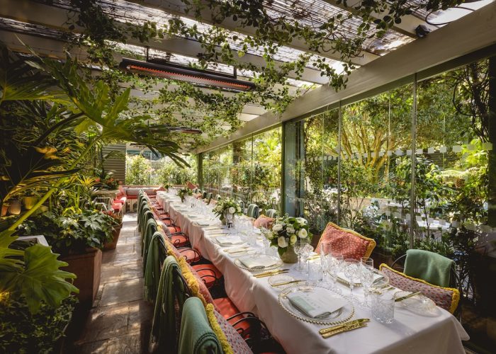 The Glasshouse private dining room at The Ivy Chelsea Garden