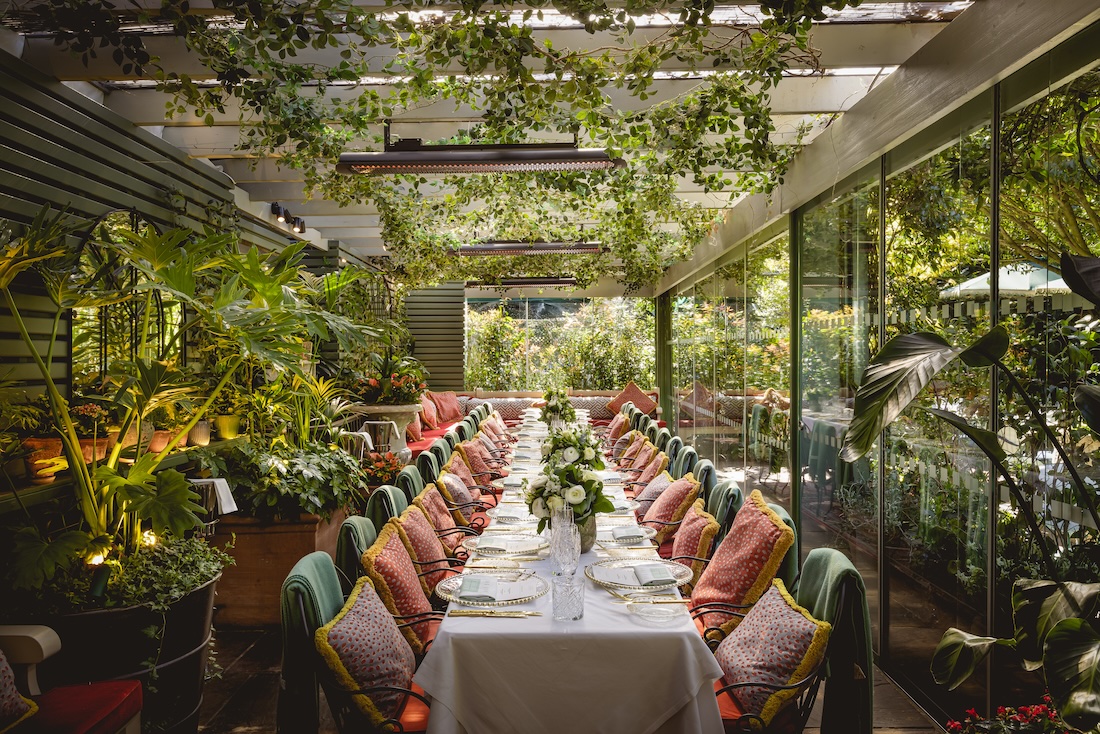 The Glasshouse private dining room at The Ivy Chelsea Garden